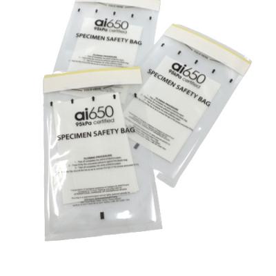 China Custom 95 KPa Medical Clear Biohazard Bags Self Adhesive For Hospital And Lab for sale