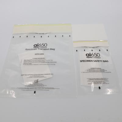 China LDPE Pathology Transport Biodegradable Biohazard Specimen Bag With Pouch for sale