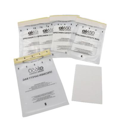 China Double Pocket Zipper Pathological 95kPa Specimen Bag Eco Friendly Plastic Medical PE for sale