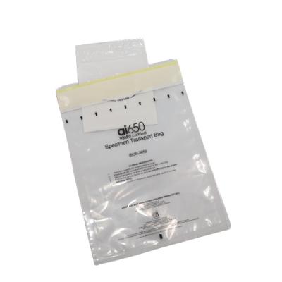 China Eco Friendly Lab Use Side Gusset Clear Plastic Specimen Biohazard Bags 3 / 2 Walls for sale