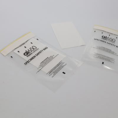 China Laboratory Sample Bags With Logo Printing Ziplock Top And Outside Pocket for sale