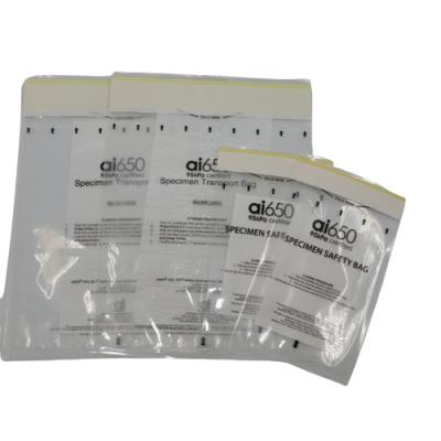 China Customized LOGO 3 Layer 95kPa Specimen Transport Bag Friendly PE Zip Lock for sale