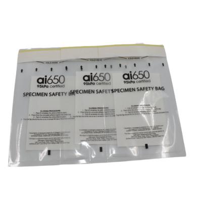 China Custom Print Labs And Hospitals 95kPa Specimen Bag With Document Pocket for sale