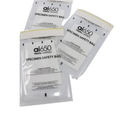 China Polyethylene Clear 95kPa Specimen Transport Bag With Pressure Sensitive Adhesive Closure for sale