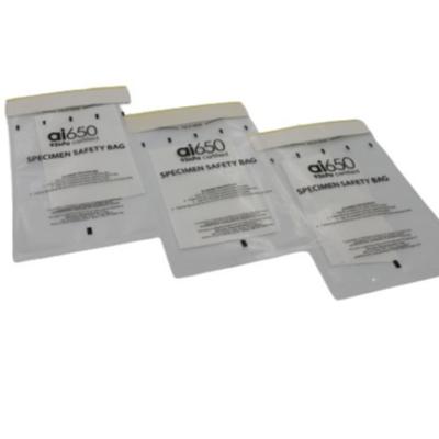 China 95kPa Clear/White Pressure-sensitive Adhesive Specimen Transport Bag for sale