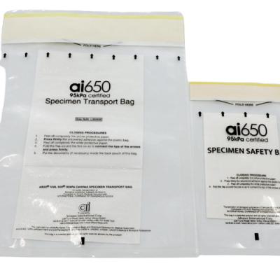 China 500ml Absorption Capacity Specimen Transport Bags Customizable Printing for sale