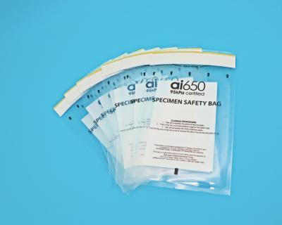 China Clear 150mm X 240mm 95kPa Specimen Bags For Blood Specimen Transportation for sale