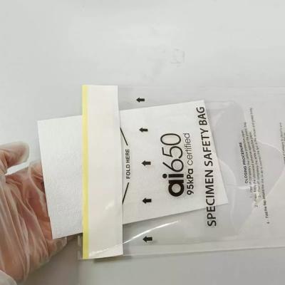 China AIC Hazardous Waste 95kPa Specimen Bag Transparent  Heat Sealing resistance for sale