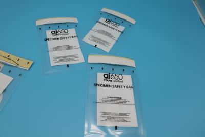 China AIC Heat-resistant Clear 150mm X 240mm 95kPa Specimen Bags For Liquid Specimen Transportation for sale