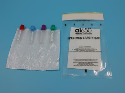 China AI650 Custom Biohazard Medical Resealable Bag PE Waterproof Zip Lock Specimen Bag For Lab for sale