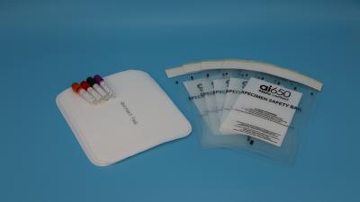 China AI650 Wholesale Laboratory Use Plastic Biohazard Pathology Specimen Transportation Ziplock Bag With Dual Pouch for sale