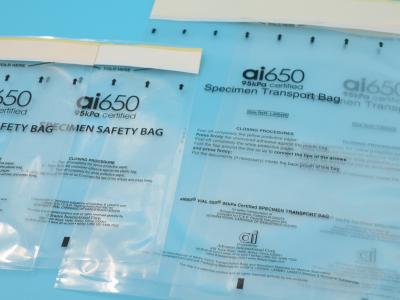 China 3 Layers / 2  Layers Laborary Eco-Friendly Biohazard Medical Sample Kangaroo Transport Collection 95kpa Bag for sale
