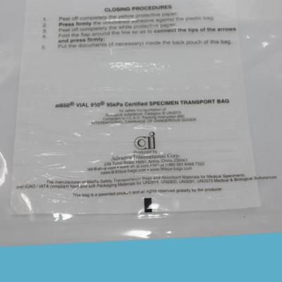 China # S168283 Ai650 Safety Transport Bags For Transportation Of Medical Clinical Diagnostic Specimens for sale