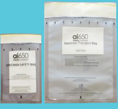 China Ai650 95kpa Specimen Bags Isolation Transport Plastic Bags Sampe Small Bags In Infirmaries Laboratories Research Facilities for sale
