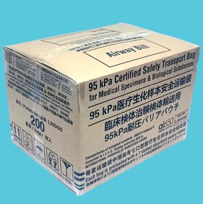 China 95kpa Medical Packing Ziplock Sealing Plastic Lab Pathology Biohazard Specimen Transport Bag for sale