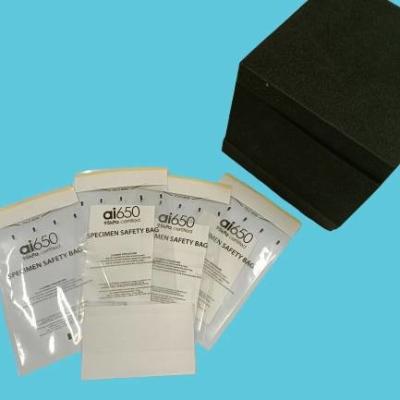 China 95kpa Specimen Bags 5.9x9.5 Inch With Ai 650 Biohazard Logo Zip Lock Closure LDPE Material for sale