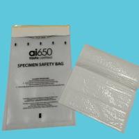 China Specimen Bags Bio Hazard Bags 4 Mil With Attached Document Pouch , Leakproof Plastic Self-Adhesive Zipper Bags for sale