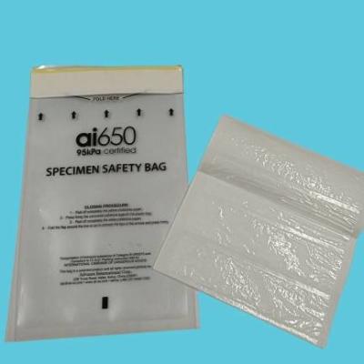 China Specimen Bags Bio Hazard Bags 4 Mil With Attached Document Pouch , Leakproof Plastic Self-Adhesive Zipper Bags for sale