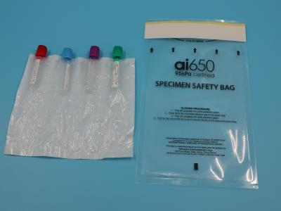 China Lab Medicine Ldpe Biohazard Plastic Ziplock Kangaroo Pouch Bags Grip Seal 95kpa Specimen Bag For Hospital for sale