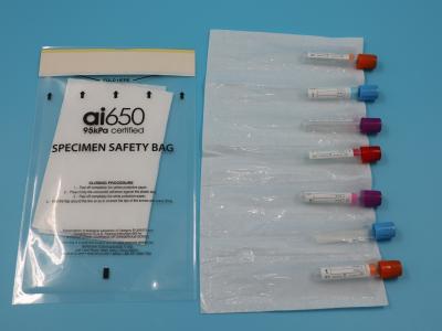China OEM 95kPa Disposable Biohazard Specimen Bags with 7-Slot Absorbent Pocket for sale