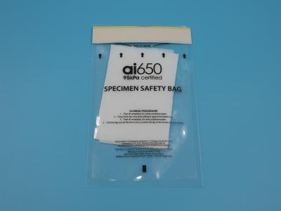 China 95kPa Biohazard Specimen Transport Bag with 7-Slot Absorbent Sleeve for sale