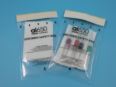 China AIC 95kPa Biohazard Specimen Transport Bag with 7-Slot Absorbent Sleeve for sale