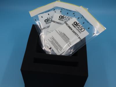 China Dual Layered Biohazard Specimen Bags with 7-Slot Absorbent Sleeves, 95kPa Pressure Rated for sale
