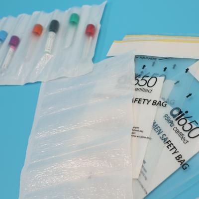 China UN Certified Biohazard Specimen Shipping Bags with AIC Absorbent Sleeves for sale