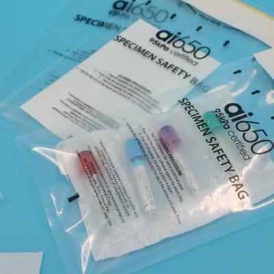 China AI650 95kPa Biohazard Transport Bags 330mmX170mm OEM Factory Supply for sale