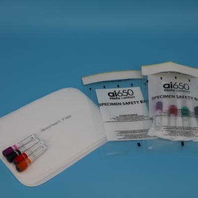 China UN3373 Compliant 95kPa Sample Bag 95kPa Specimen Transport Bags for sale
