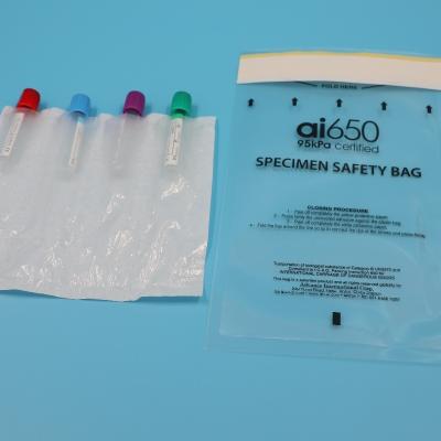 China Absorbent Pouch Medical Specimen Bag UN3373 Compliant Transparent Sample Transport With Specimen Shipping Box for sale