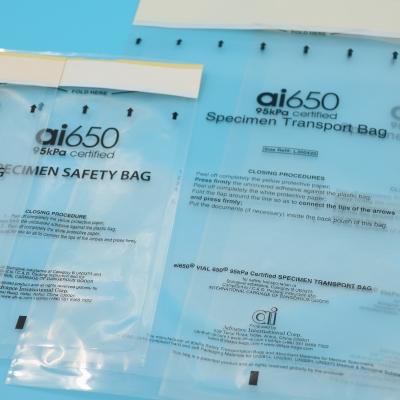 China aic 95kpa specimen bag Lab Sample Transport Box Kit With Absorbent Pads For Medical Specimens for sale