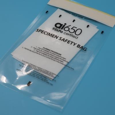 China Bolsas Para Muestras De Laboratorio 95kPa Leak-Proof Biohazard Specimen Transport Bags for sale