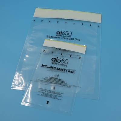 China 95 KPa Safety Specimen Transport Bags With Absorbent Pads For Laboratory Samples And Biohazard Materials for sale