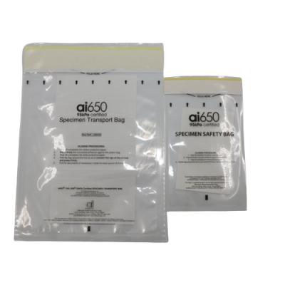 China OEM Biological Specimen Transport Bag Disposable Biohazard Bag With 95kPa Pressure Resistance For UN3373 Compliance for sale