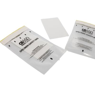 China Blood Urine & Stool Specimen Transport Bags 95kPa UN3373 Biohazard Bags High-Pressure Medical Sample Bags For Laboratory Transport for sale