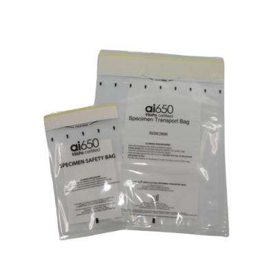 China 95kPa UN3373 Biohazard Transport Bags AI650 Compliant Specimen Bags For Blood Urine & Stool Sample Transport for sale