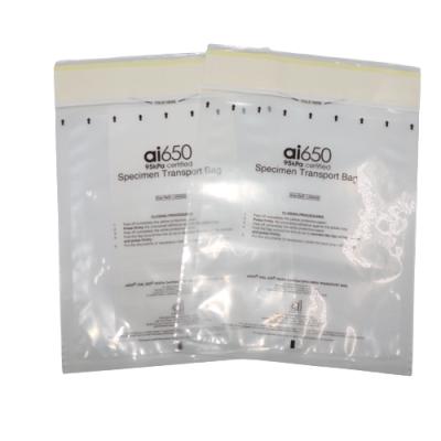 China Biohazard Specimen Bags Manufacturer AI 650 Biohazard Specimen Bag & Large/Small IATA Specimen Bag Supplier 95 KPa Certified UN 3373 Specimen Bag Factory for sale