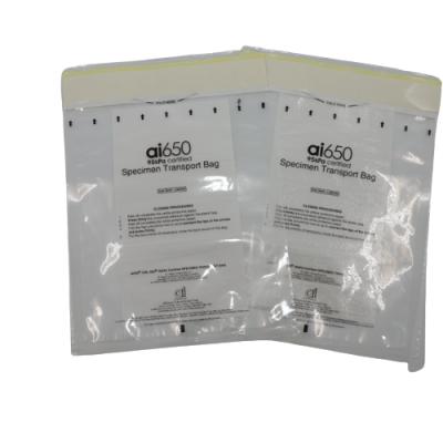 China Lab 3 Layer 95kPa Adhesive Specimen Transport Bag With Zip Lock Biohazard Design for sale