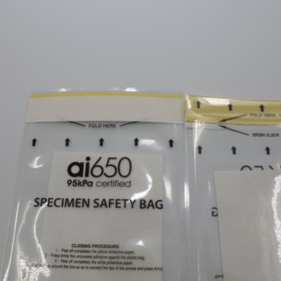 China 95kpa Specimen Bag Medical Specimen Bag Specimen Transport Bag Zipper Bag for sale