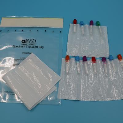 China AI 650 Biohazard Specimen Bag Custom Biological Specimen Transport Bags By Certified 95 KPa Bag Factory for sale