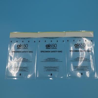 China Blood Specimen Transport Bag, Biohazard Specimen Bag, 95kPa High Pressure Specimen Bag, UN3373 PI650 Package for sale