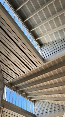 China Perforated Strip Aluminum Ceiling Panels For Atrium Large Space Ceiling for sale