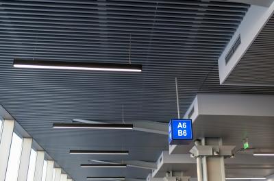 China Aluminum U Shape Strip Ceiling Panel Powder Coated For Transit Station Interior Decoration for sale