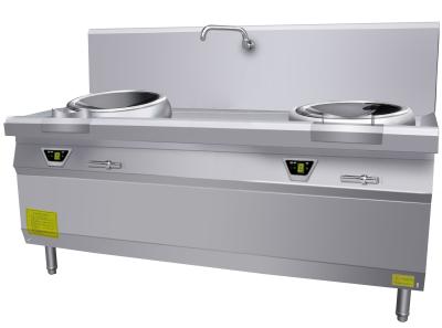 China Chuhe hot sell stainless stell commercial induction wok with 2 burners for sale