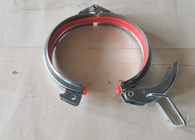 China Fume Extraction System Quick Disconnect Clamp 125mm Ducting Clips With Rubber Lined for sale