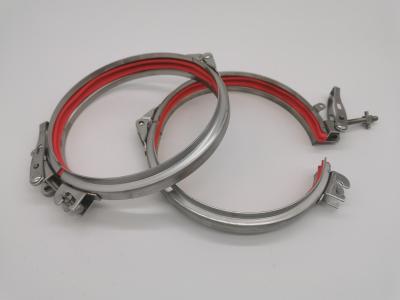 China Duct Hose 125mm Quick Release Band Clamp With Rubber for sale