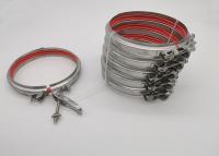 China Steel 304 Bolted Type 125mm Stainless Pipe Clamp Ducting Clips With Rubber for sale