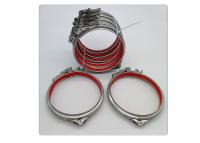 China Handle Spiral Quick Release Duct Hose Clamp Red Seal Ring Stainless Steel 304 / 316 for sale