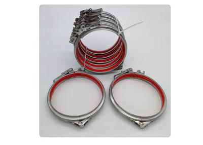 China Handle Spiral Quick Release Duct Hose Clamp Red Seal Ring Stainless Steel 304 / 316 for sale